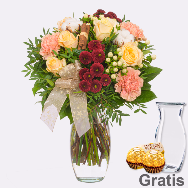 Blumen zu Weihnachten verschicken mit gratis Vase | FloraPrima.de